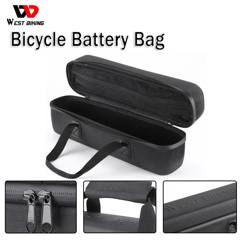 WEST BIKING Black Electric Bike Battery Bag, Internal Mesh Layers ...