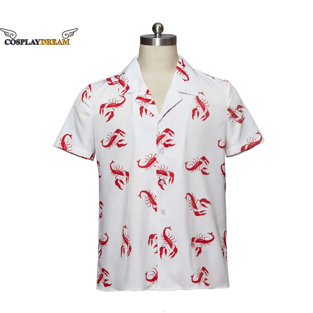 Cosplay Kramer Seinfeld Lobster White Button-Up Short Sleeve Shirt for ...