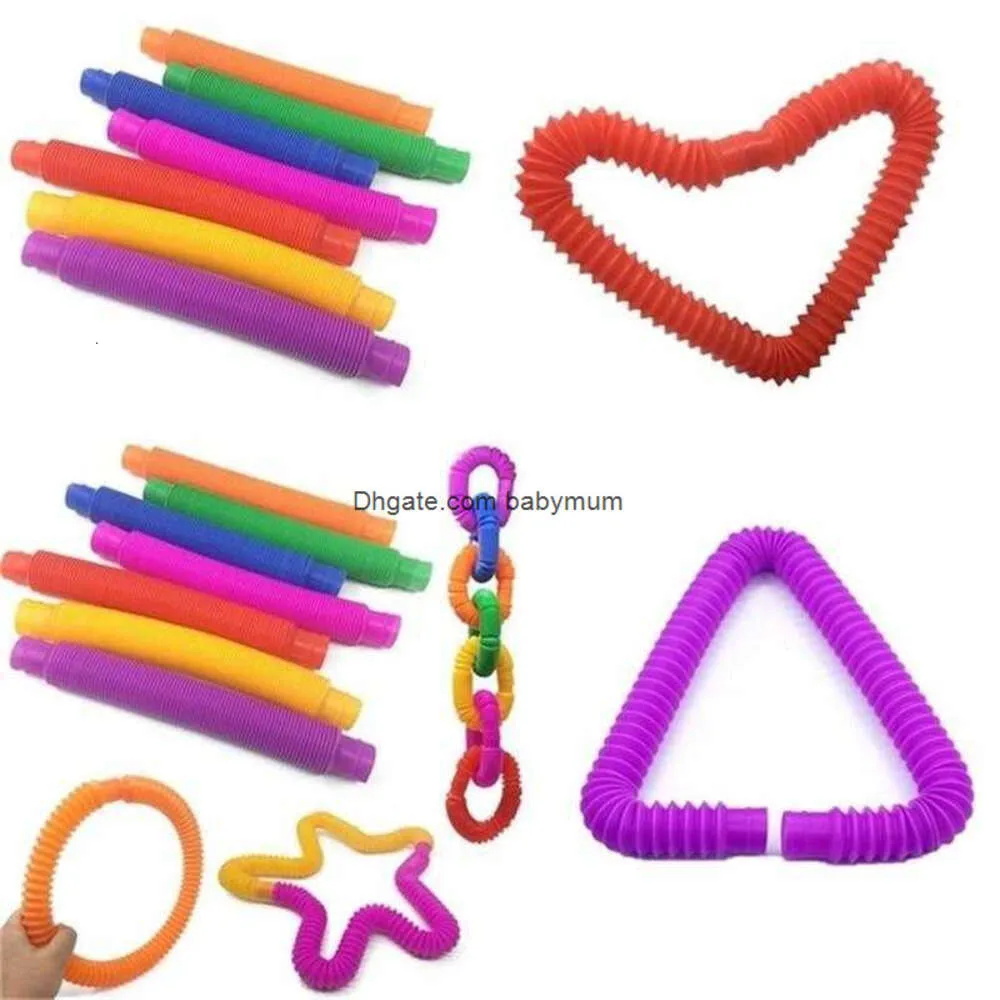 Pop Tube Sensory Fidget Twist Tubes Toy Stress Anxiety Relief Stretch ...