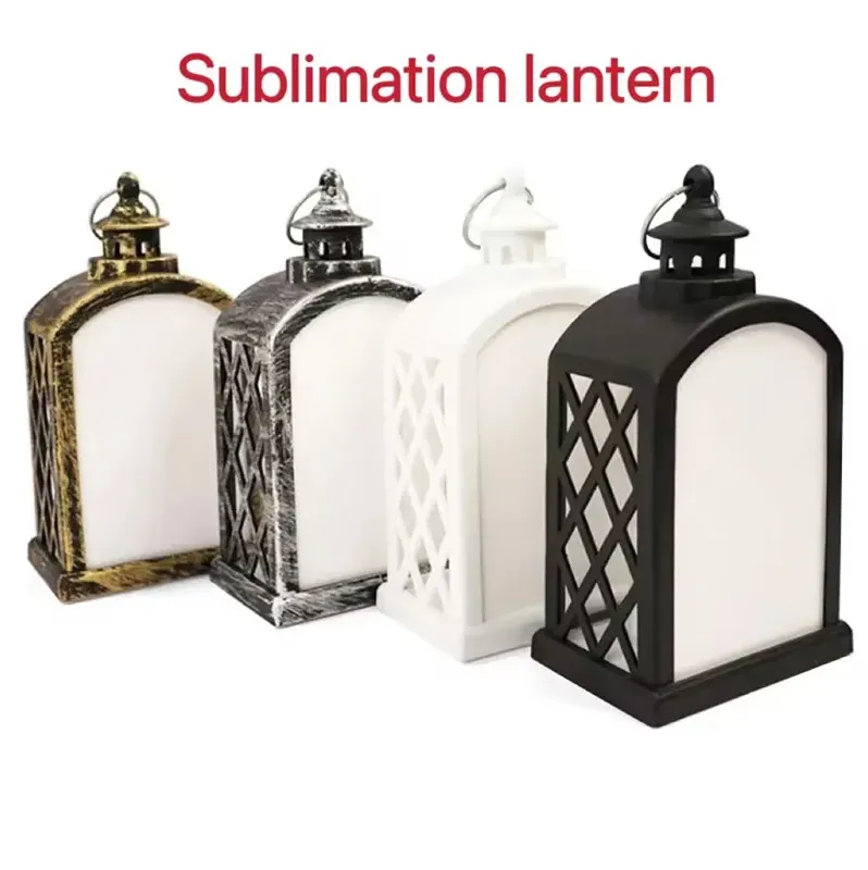 Sublimation Christmas LED Lanterns Fireplace Lamp Handheld Light Double ...