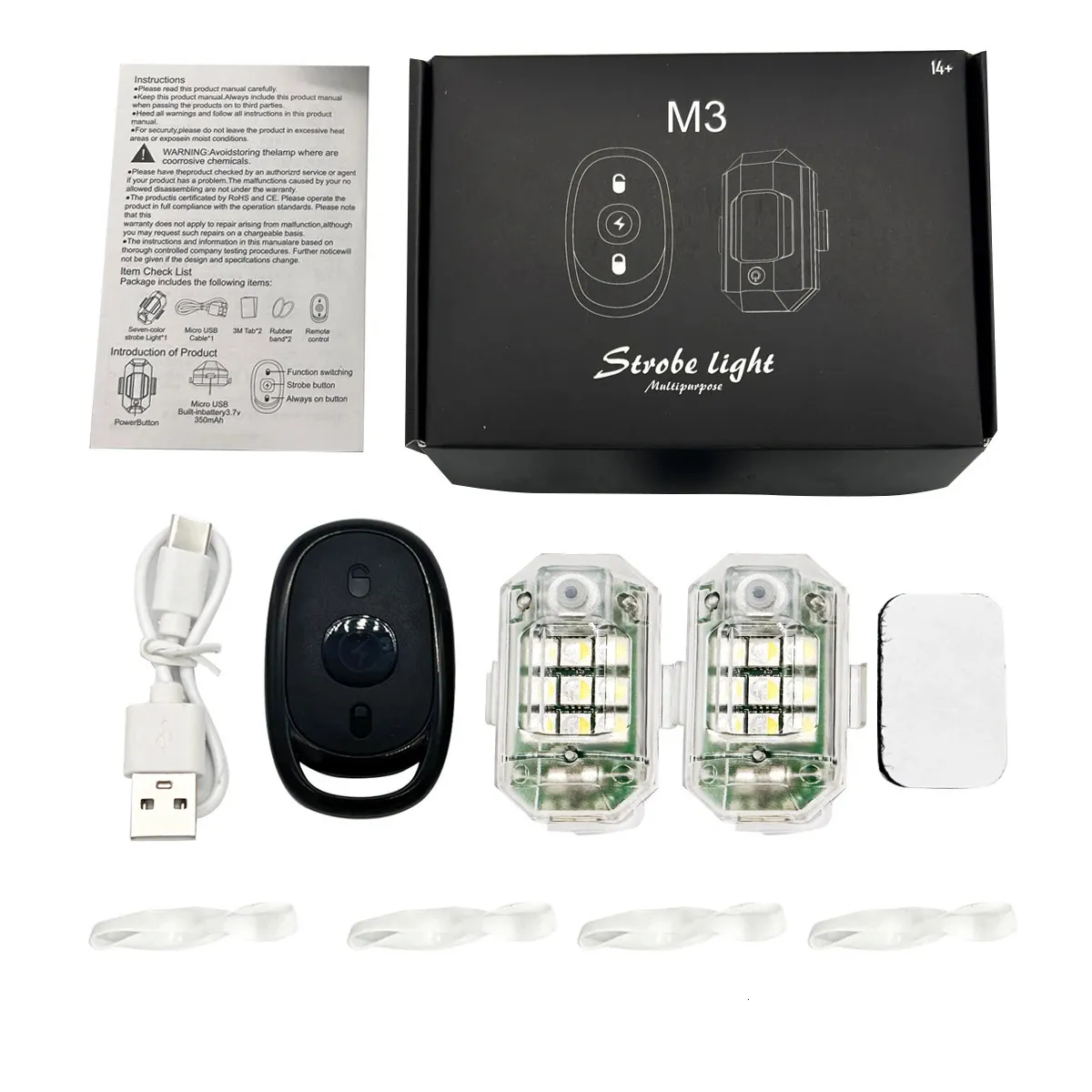 LED Strobe Light With Remote Control Motorcycle, Car, Bike, Scooter ...