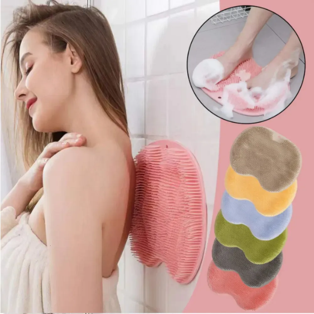 Exfoliating Shower & Bath Set: Back Scrubber, Massage Mat, Silicone ...