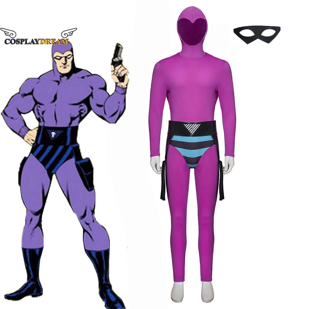 Unisex Purple Bodysuit Cosplay Costume with Shorts and Eye Mask Full ...