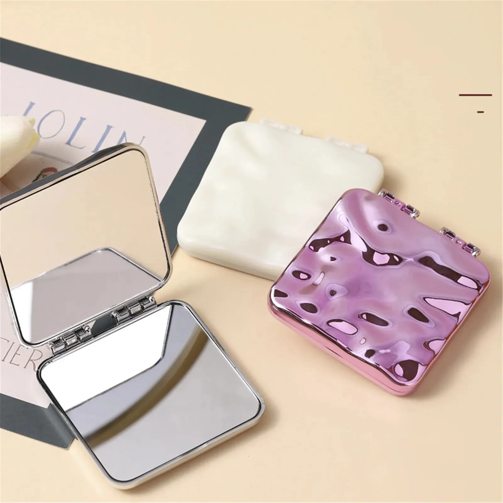 DHgate.com:Compact Square Double-Sided Folding Pocket Makeup Mirror ...