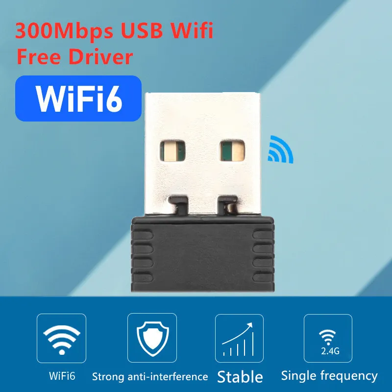 USB WiFi 6 Adapter: 300Mbps Wireless Dongle Receiver For Windows 7/8/10 ...
