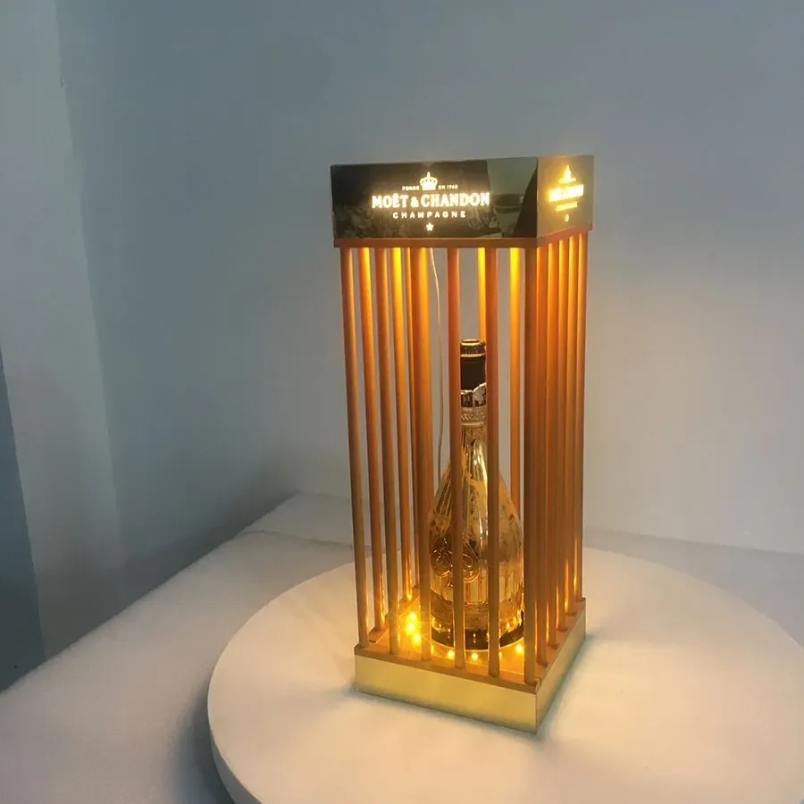 LED Champagne Bottle Presenter Cage - Acrylic VIP Display for Nightclub ...