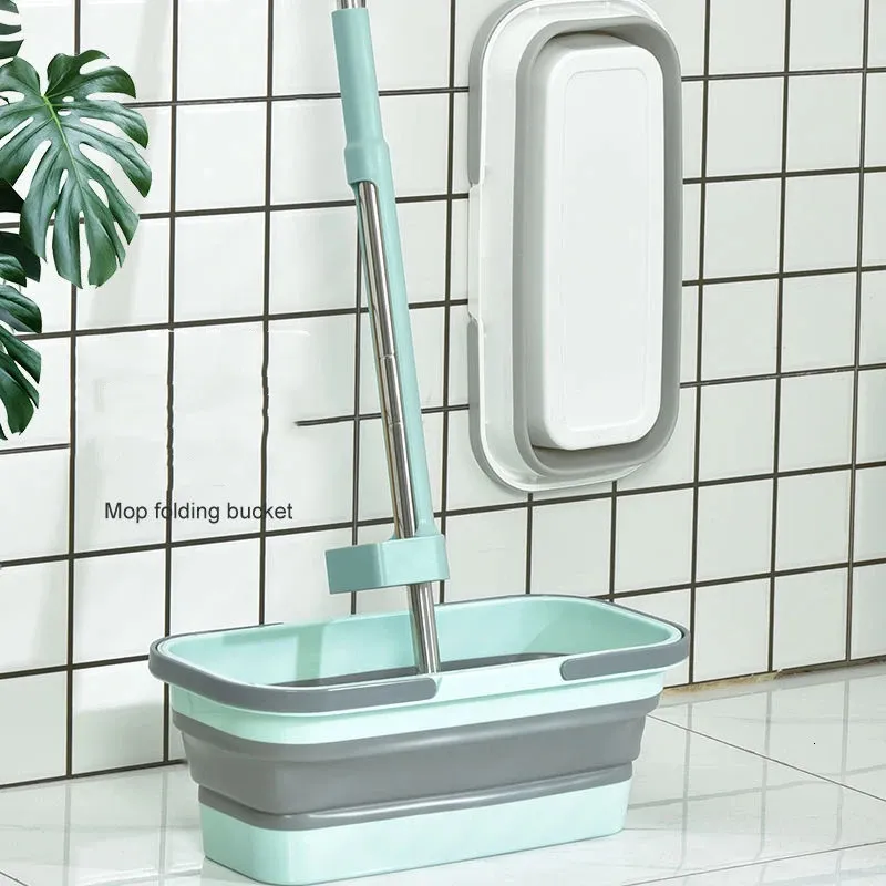 Buckets Folding Mop Bucket With Flat Squeeze Portable Cleaning Fishing ...