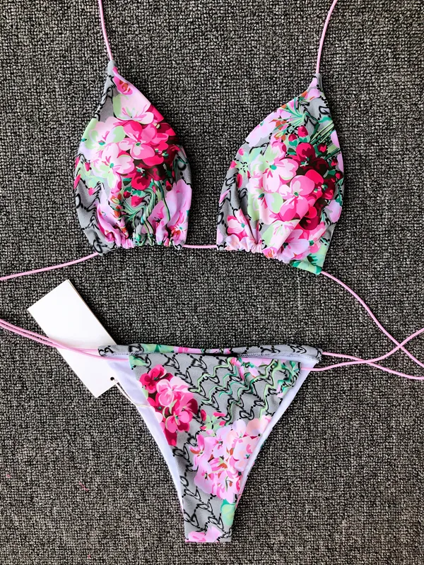SS Designer Bikini Two-Piece Swimsuit with Letter Detail, Women's ...