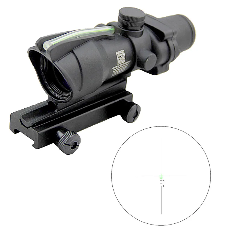 Tactical 4x32 ACOG Green Illuminated Fiber Scope Reticle Optical Sight ...
