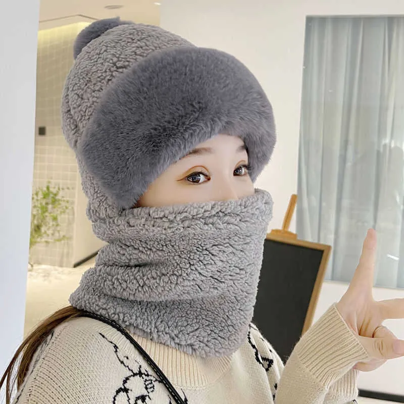 Women's Winter Cycling Hat: Windproof Baotou Hat with Bib, Warm Fleece ...
