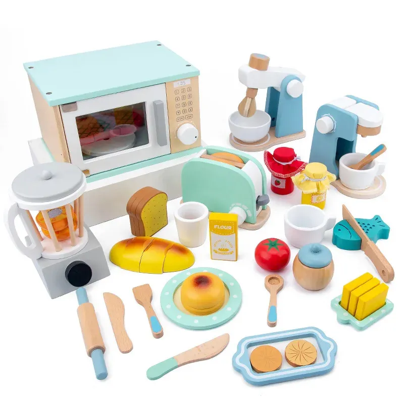 DHgate.com:Wooden Kitchen Play Food Set: Realistic Pretend Play Cooking ...
