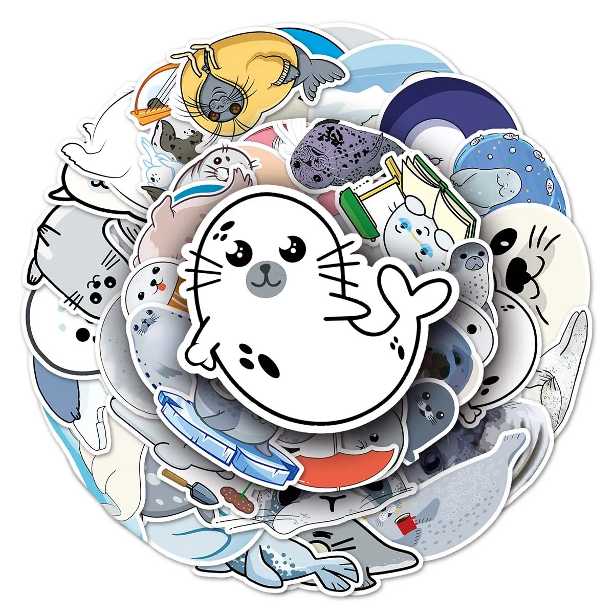 DHgate.com:50pcs Cute Cartoon Animal Seals Graffiti Creative PVC ...