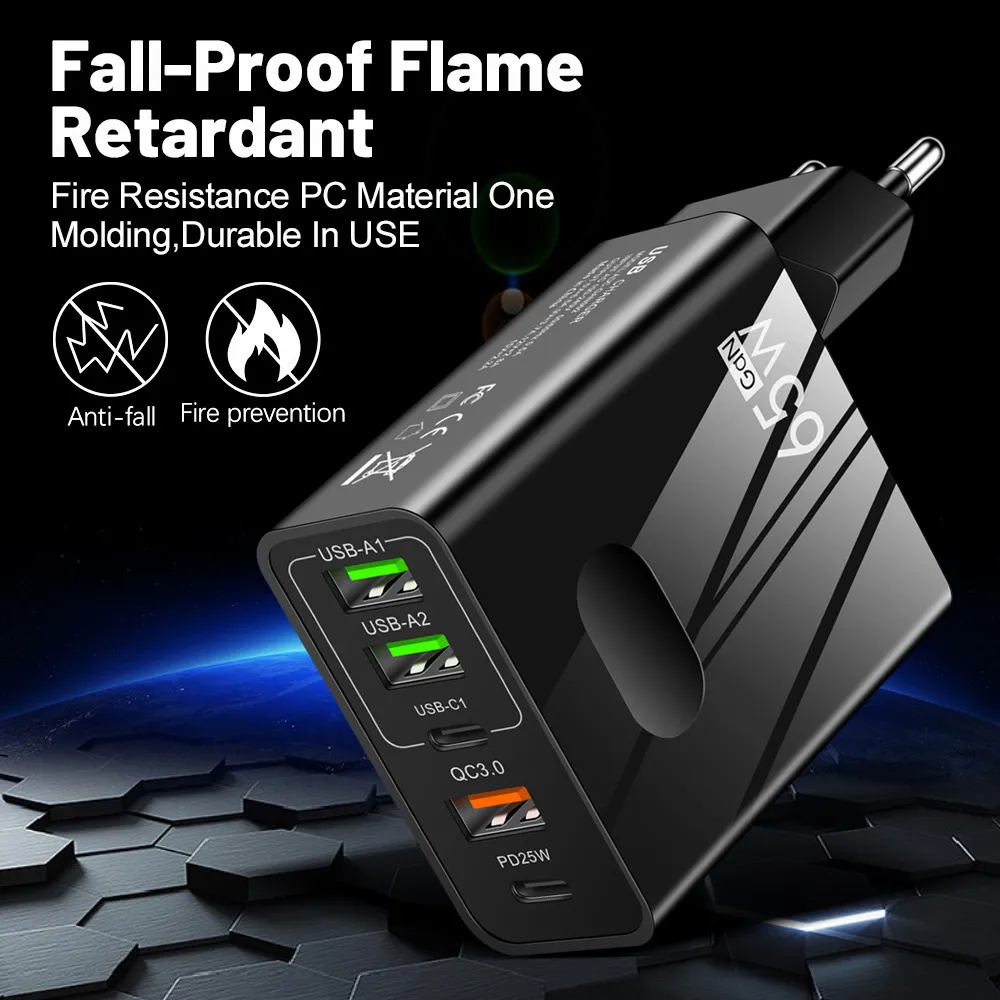 DHgate.com:65W Type C Charger, 5-Port USB C Charger with Quick Charging ...