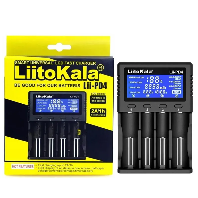 DHgate.com:LiitoKala LCD 2A Fast Charger for 18650/21700/26650 Lithium ...