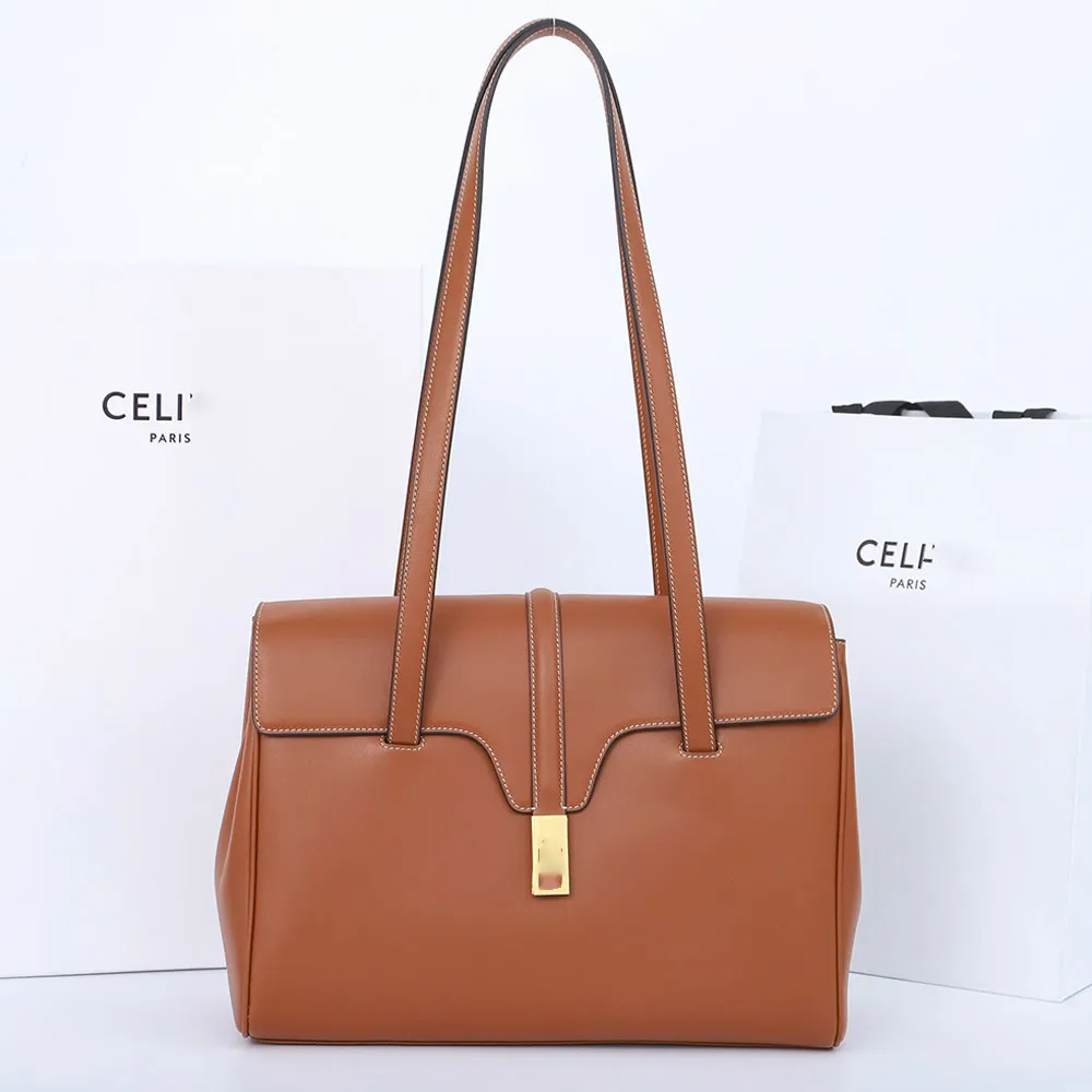 Lisa Designer Tan Leather Shoulder Bag Simple And Versatile Fashion ...