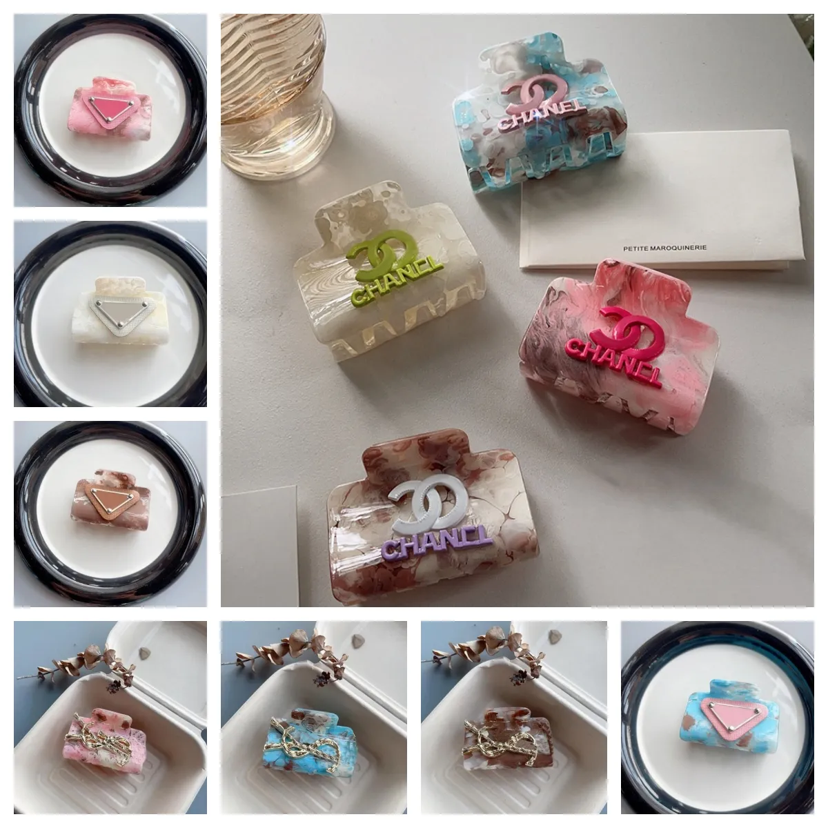 12style Luxury Womens Hair Clips Designer Acetic Acid Claws Hair ...