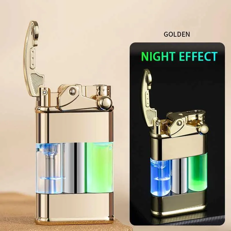 Lighters 2023 New Transparent Air Chamber Quicksand Windproof Lighter ...