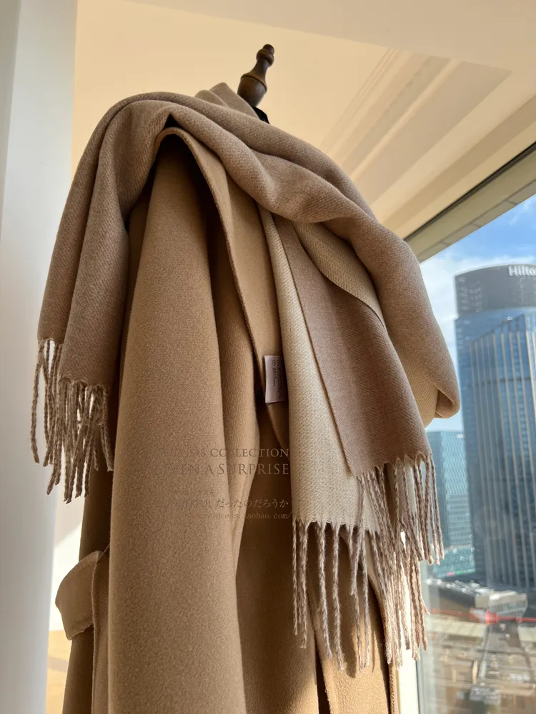 Elegant Women's Cashmere Feel Scarf - Double Sided Solid Color Shawl ...