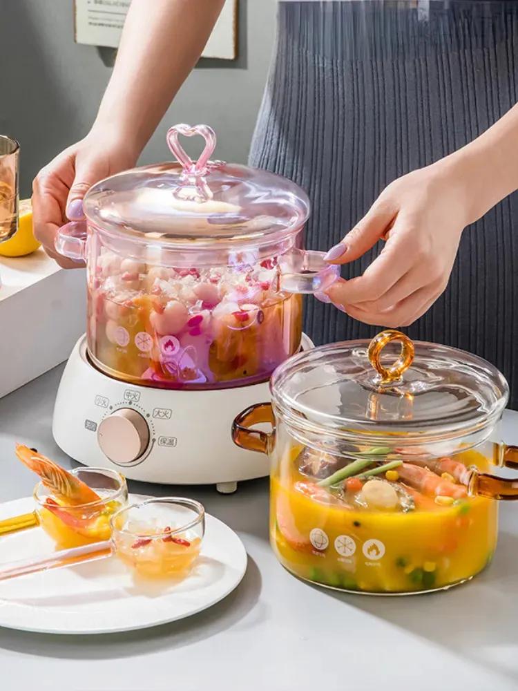 DHgate.com:Borosilicate Glass Stock Pot | Pink Stew Cookware Kitchen ...