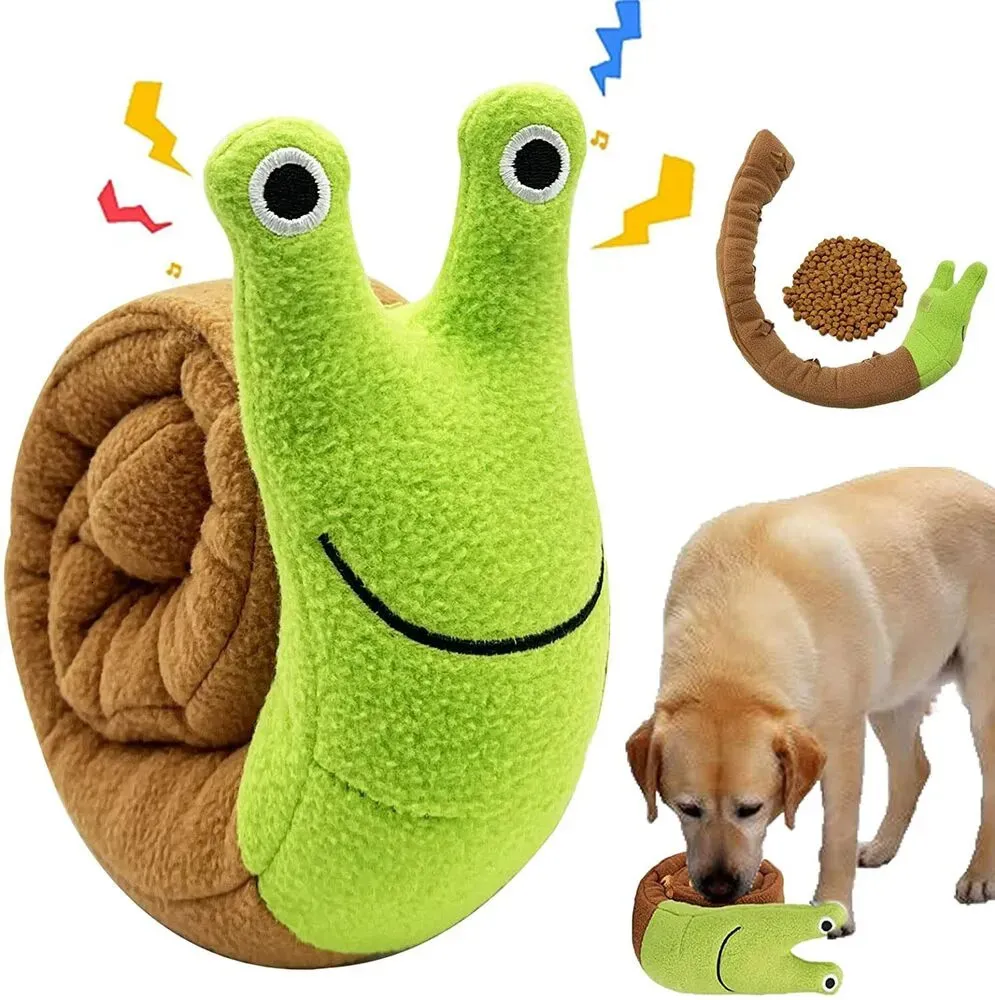 Dog Toys Chews Squeak Pet Sniffing Plush Snails Interactive Medium ...