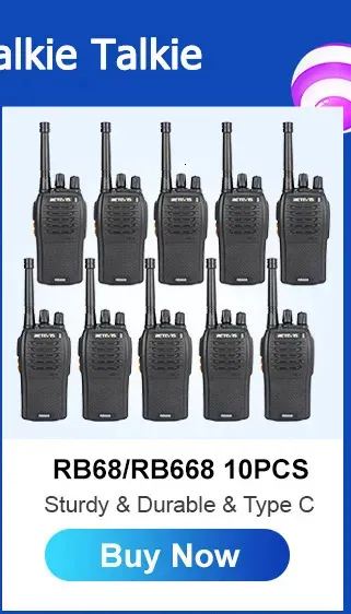 Pacote RetEvis Walkie Talkies 4 Rádio De Mão Dupla PMR4 De Longo ...