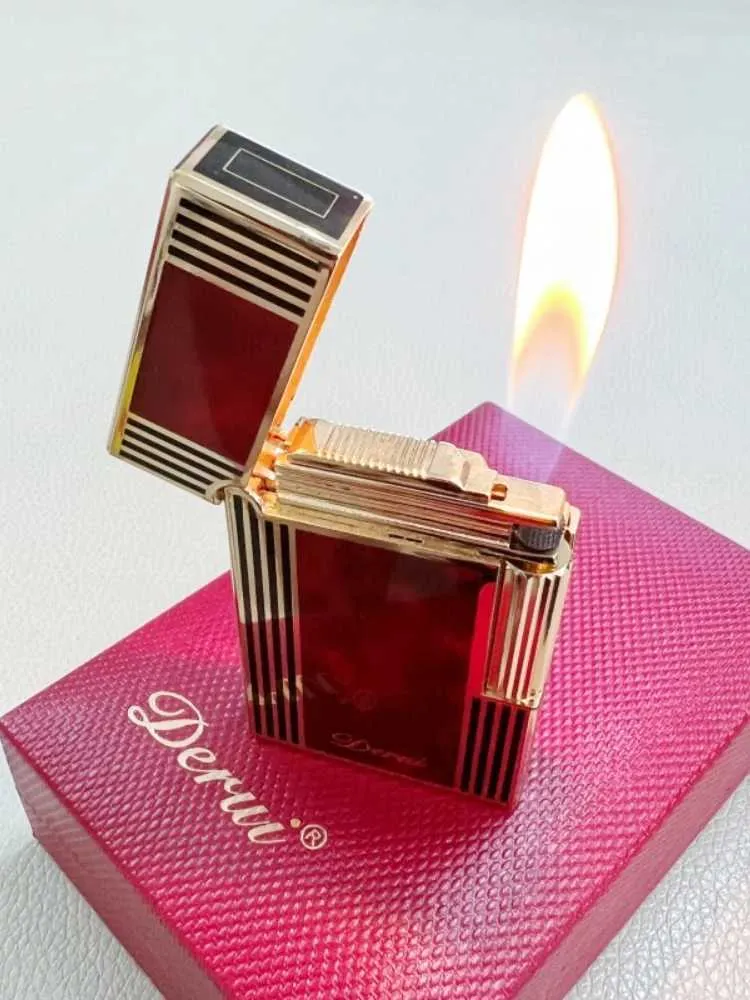 Lighters 2023 New Derui Side Sliding Silent Inflatable Lighter Metal ...