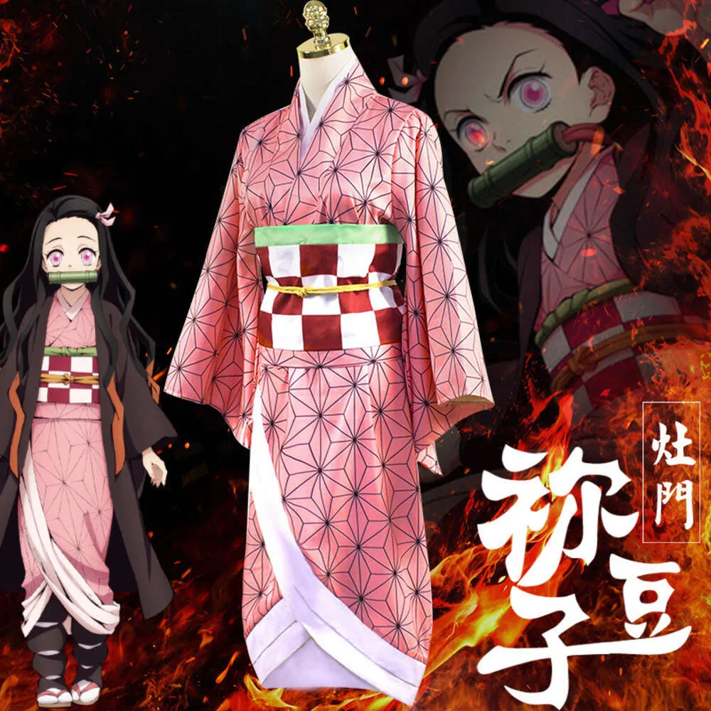DHgate.com:Demon Slayer Nezuko Cosplay Costume Anime Kimetsu No Yaiba ...