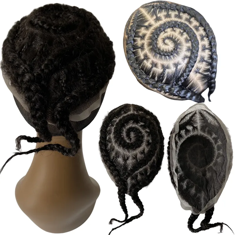 Cornrow Braids Toupee for Men - #6 Indian Virgin Hair Units, 8x10 Full ...