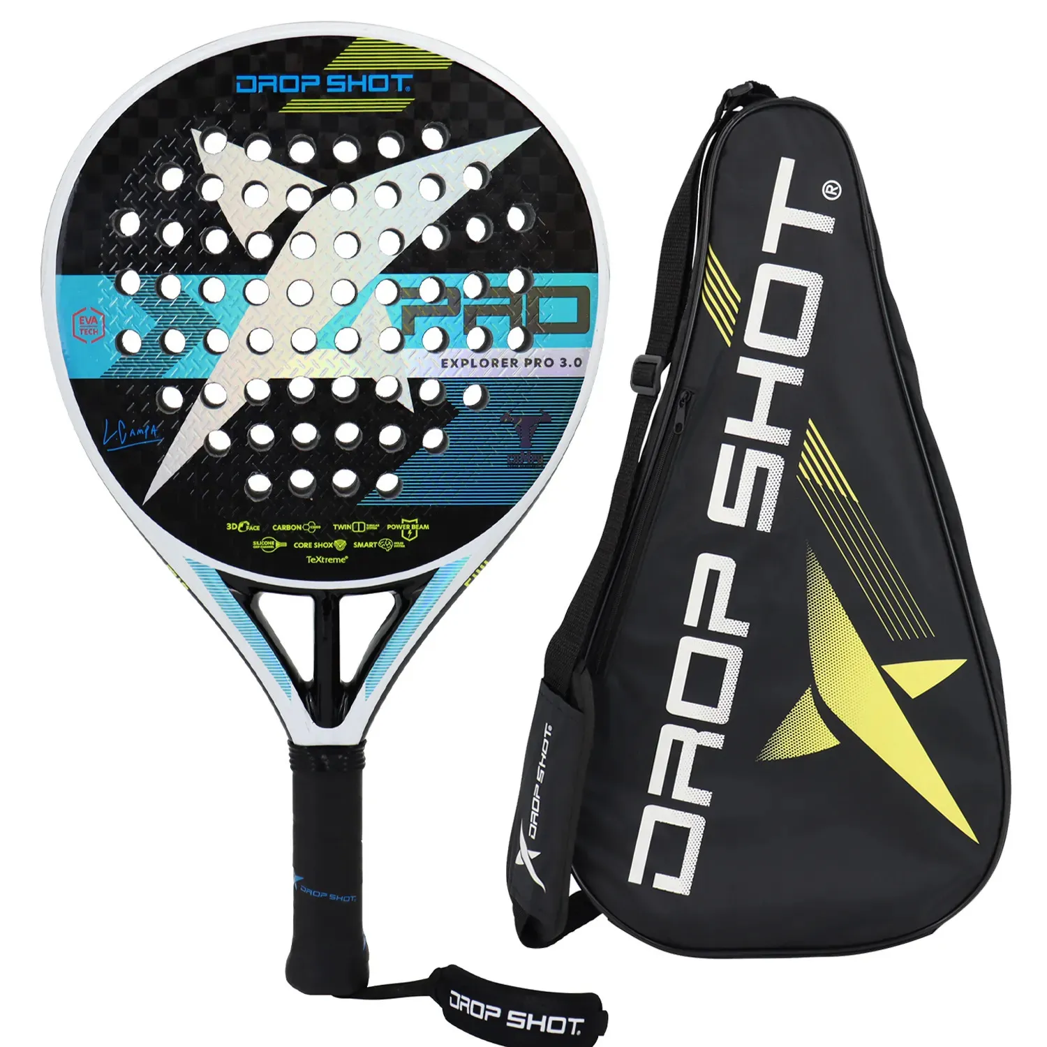 DHgate.com:Pro Carbon Fiber Padel Tennis Racket with EVA Teach Rubber ...