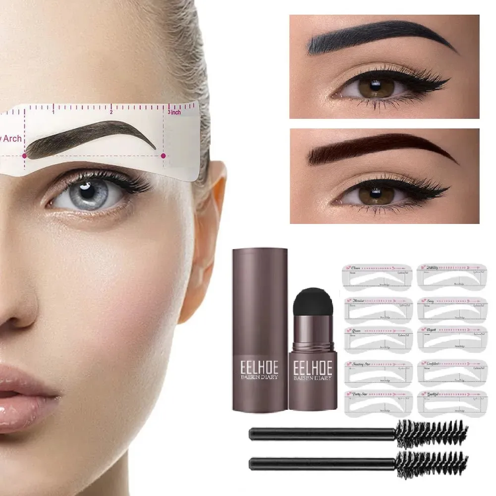 One Step Eyebrow Stamp Shaping Kit - Waterproof Brow Stencil Kit ...