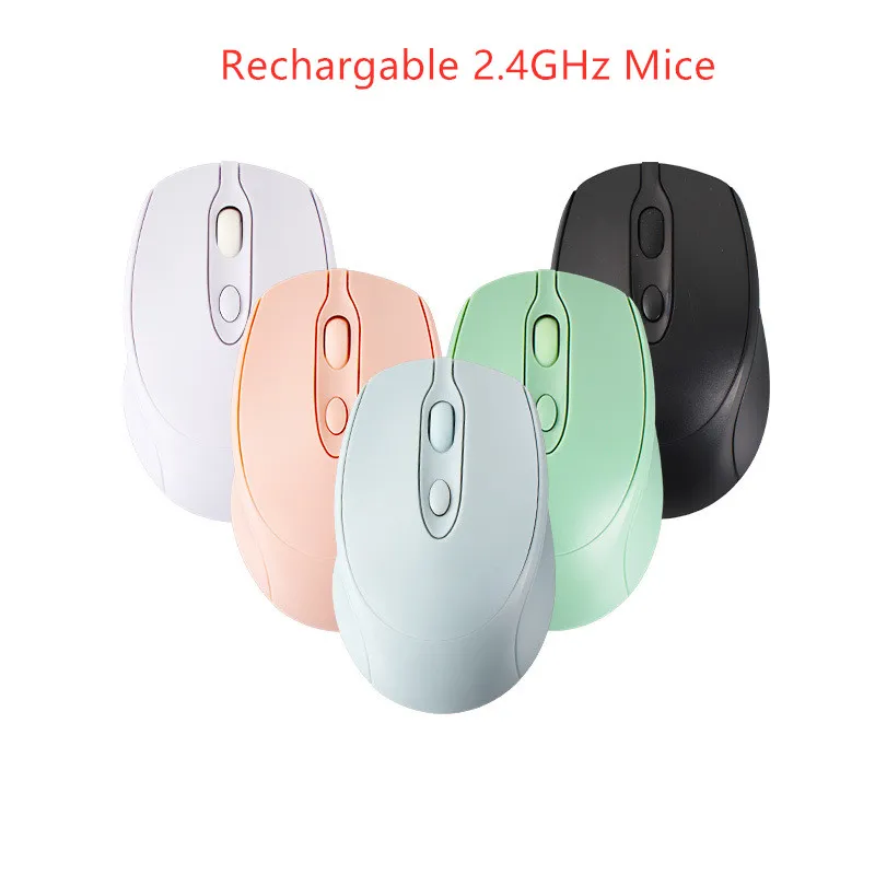 DHgate.com:Macarons Mute Button Wireless Mouse, Rechargeable 2.4GHz USB ...