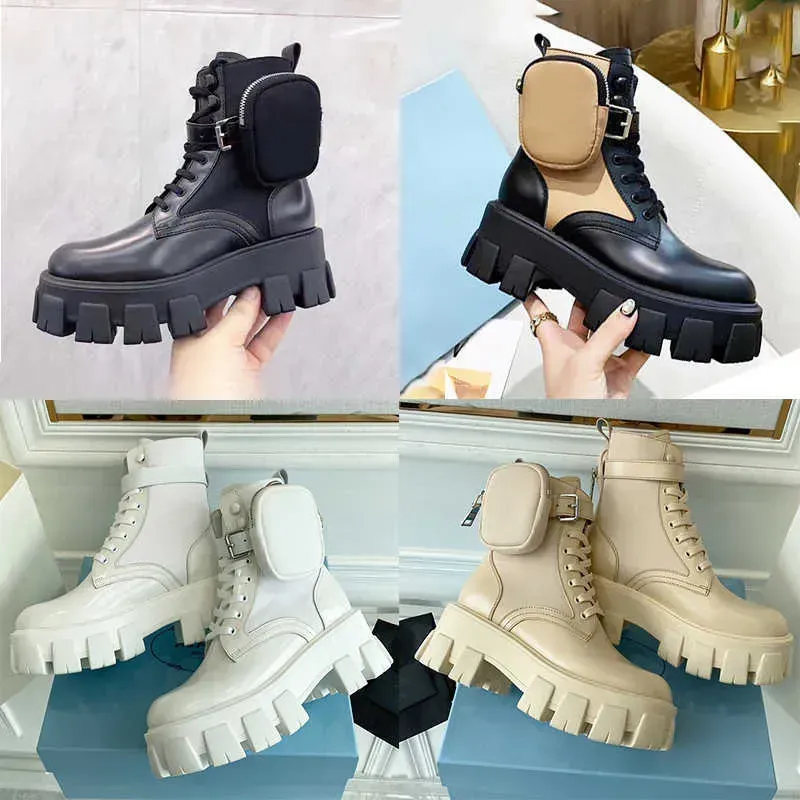 New Designer Men Women Boots Monolith Shiny Detachable Nylon Pouch ...