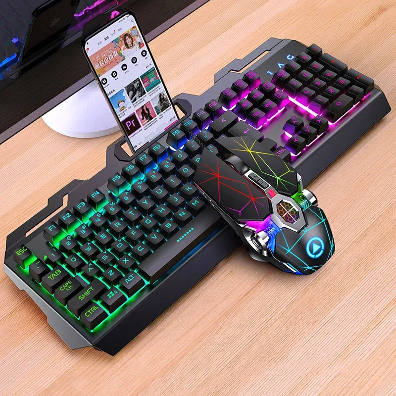GX2 Wired Keyboard Mouse Combo: 104 Key LED, Waterproof RGB Backlit ...