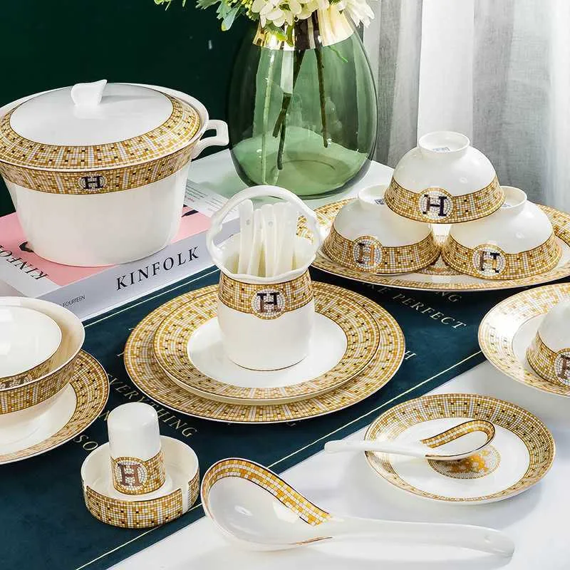 Jingdezhen Bone China Dinnerware Set - Fine Porcelain Bowls, Plates ...