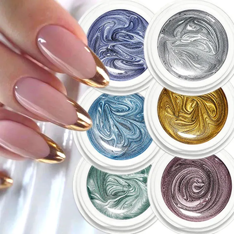 DHgate.com:24Pcs Metallic Colors Gel Nail Polish Set, Sparkling Mirror ...