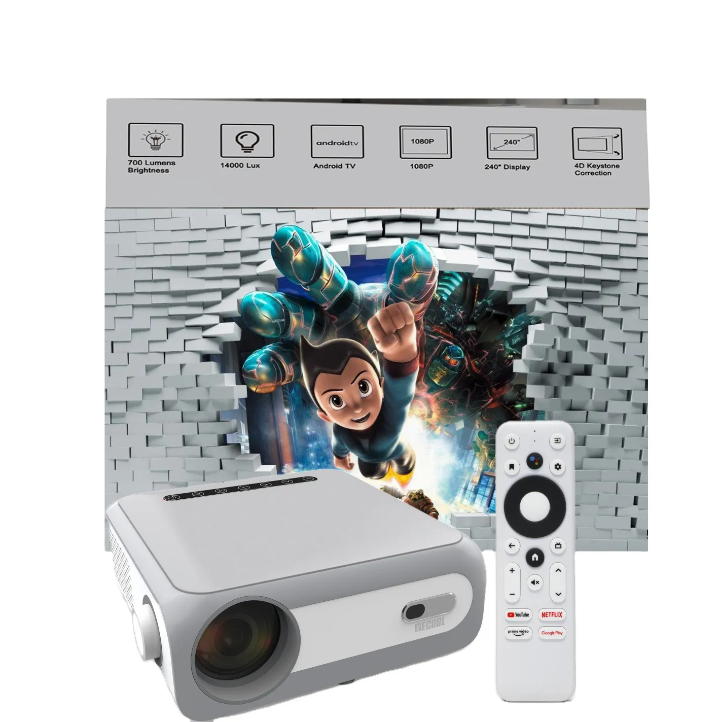 Kp1 1080p Portable 3D 4K Mini Android TV Stick with Netflix Home LCD ...