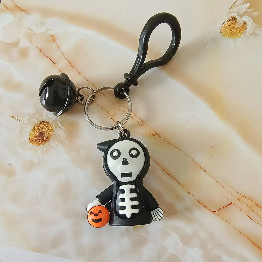 Spooky Cute Halloween Keychain - Ghost Sickle Cartoon Toy Keychain for ...
