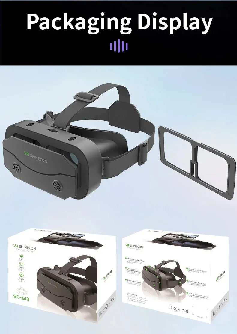 Accesorios VRAR SHINECON Casco 3D Gafas VR Gafas 3D Gafas De Realidad Virtual Auriculares VR ...