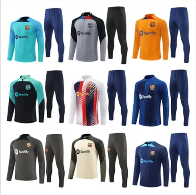 Barcelona TRACKSUIT Soccer Outfits Set For Men And Kids PEDRI GAVI 22 ...