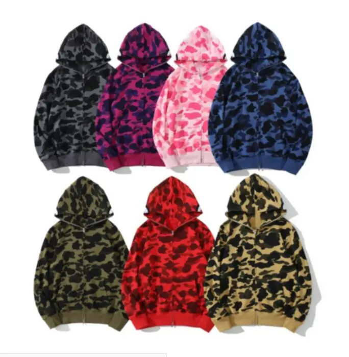 Brand Camo Hoodie Tracksuits Zip Up Sweatshirt & Sweatpants Set For Men ...