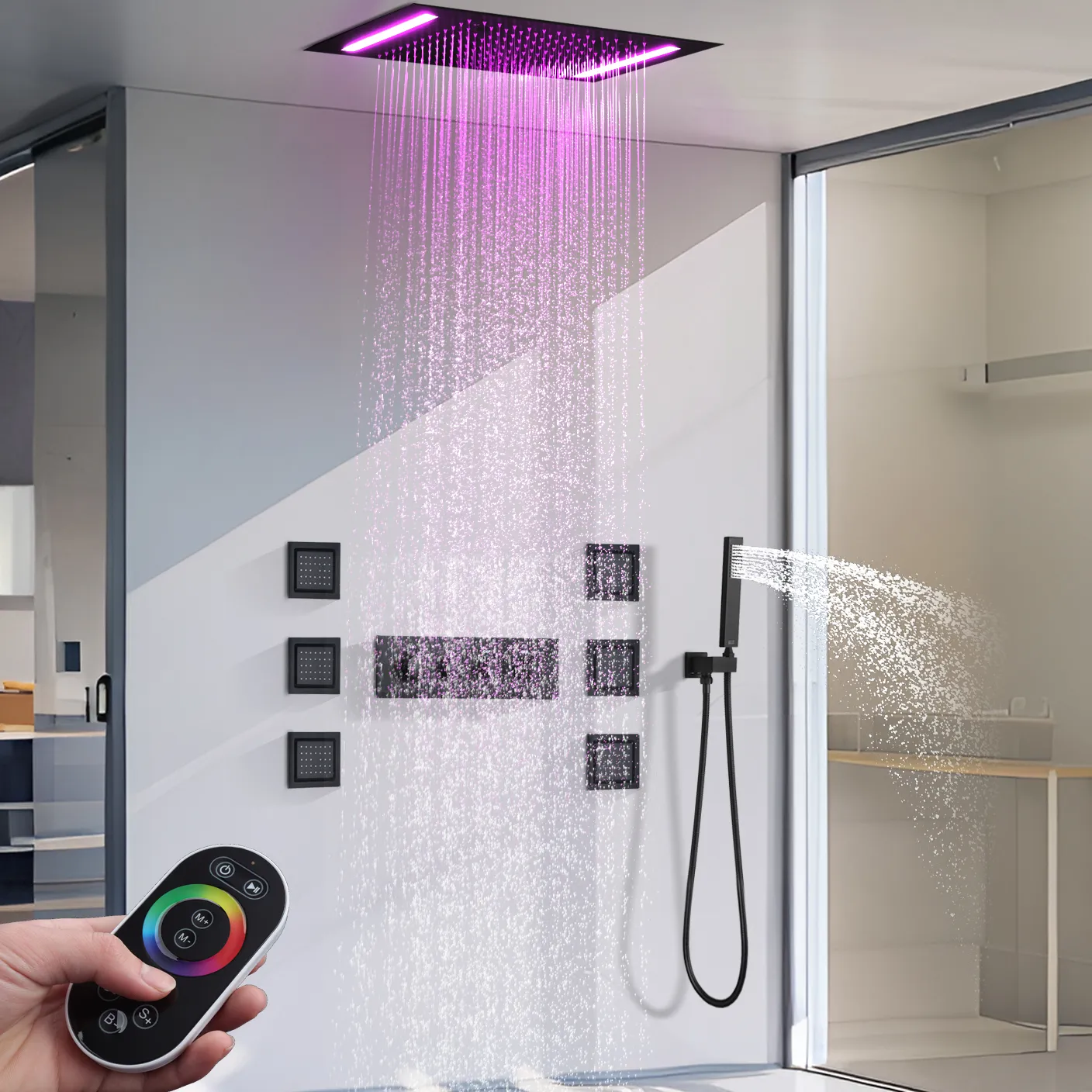 Led Ceiling Mounted Rain Shower Head | Shelly Lighting