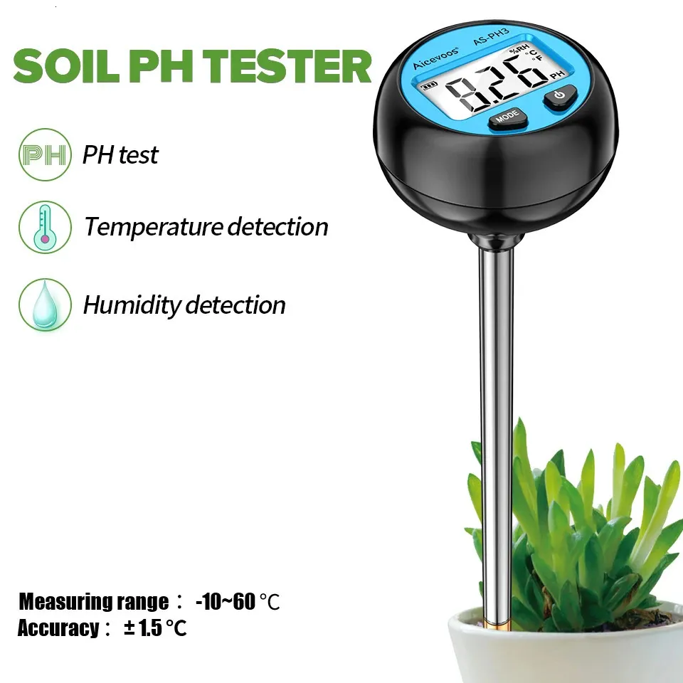 Digital Soil Ph Tester: 3 In 1 Soil Acidity Meter, Temperature ...
