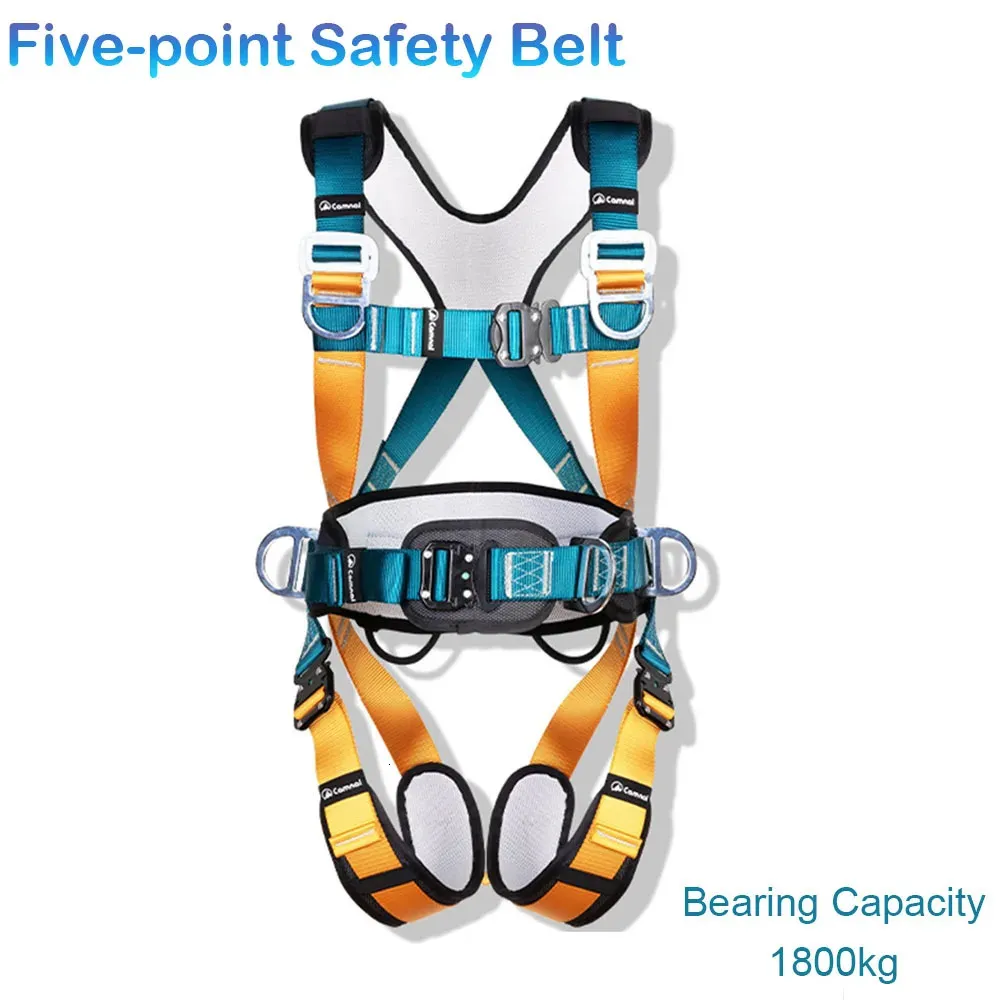 Full Body Climbing Harness - 5 Point Safety Belt, Double Hook, Aerial ...