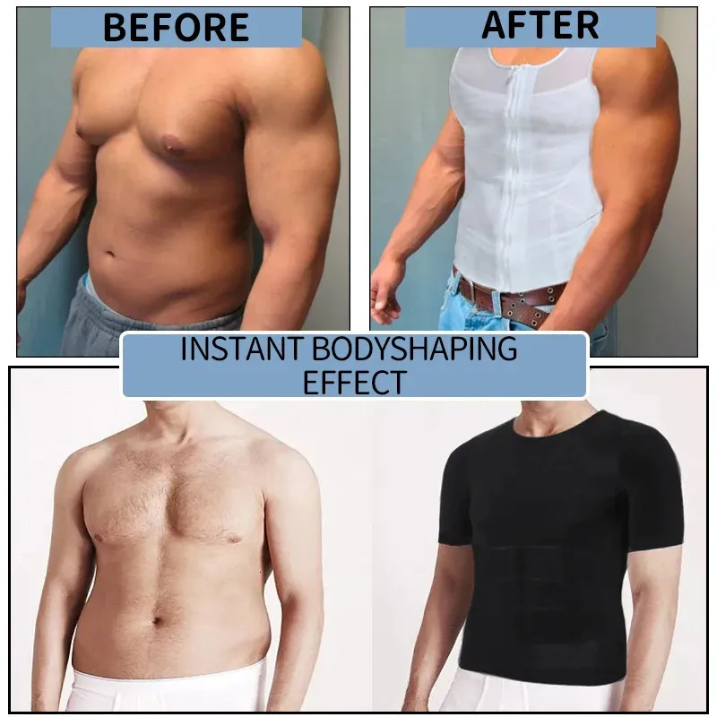 Mens Compression Shirt For Waist And Tummy Shaping Slimming Body Shaper ...