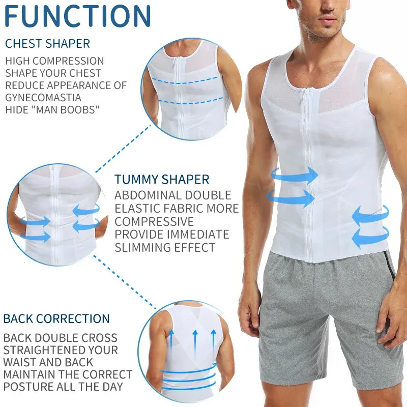 Mens Compression Shirt For Waist And Tummy Shaping Slimming Body Shaper ...