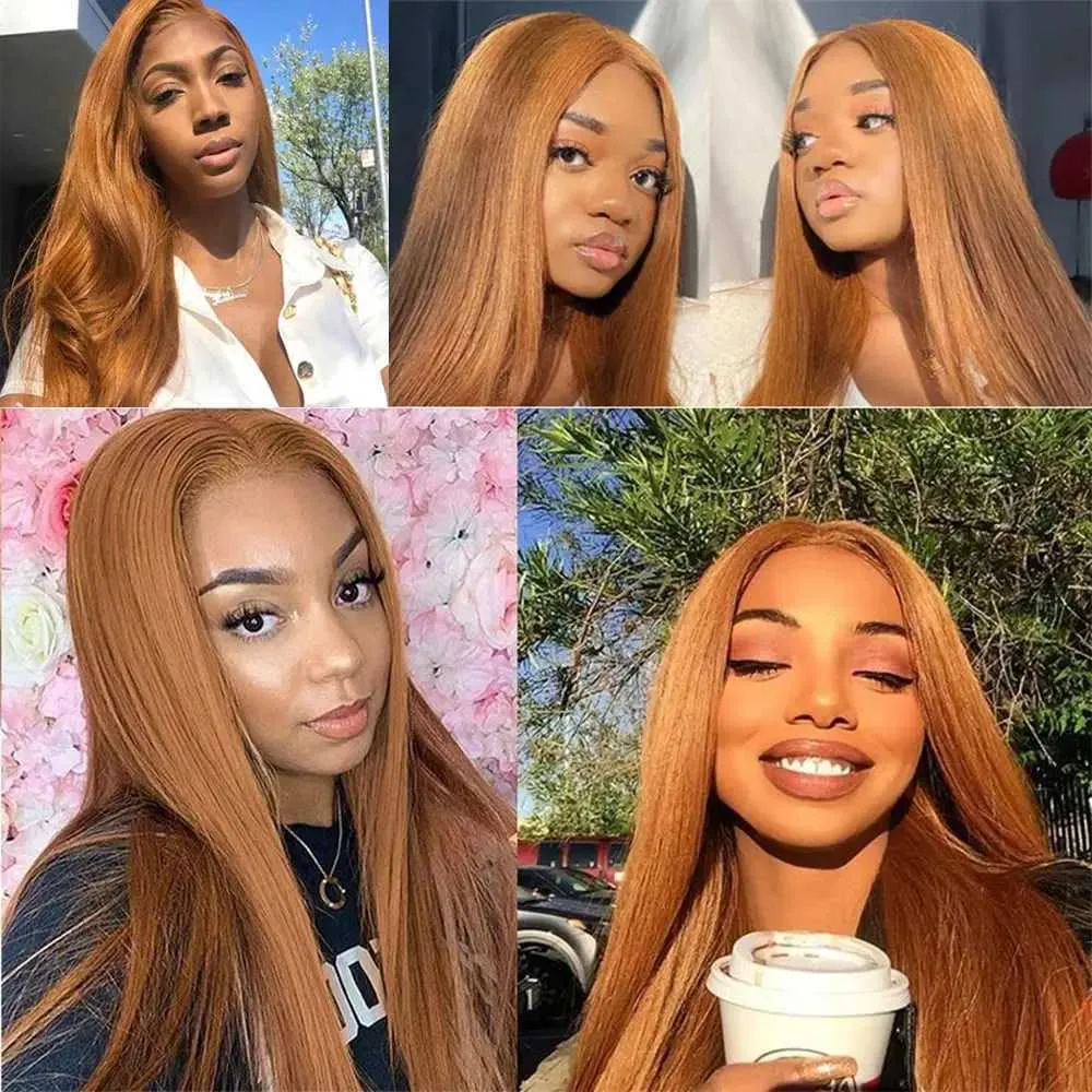 DHgate.com:Ginger Blonde Lace Front Wigs for Black Women, Straight ...