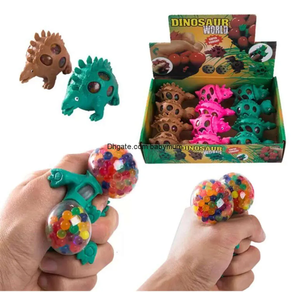 Squishy Balls Dinosaur Fidget Toy: Anti Stress Squish Beads Ball ...