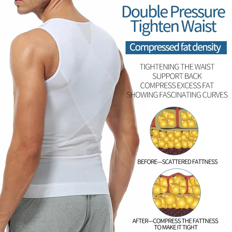 Mens Compression Shirt For Waist And Tummy Shaping Slimming Body Shaper ...