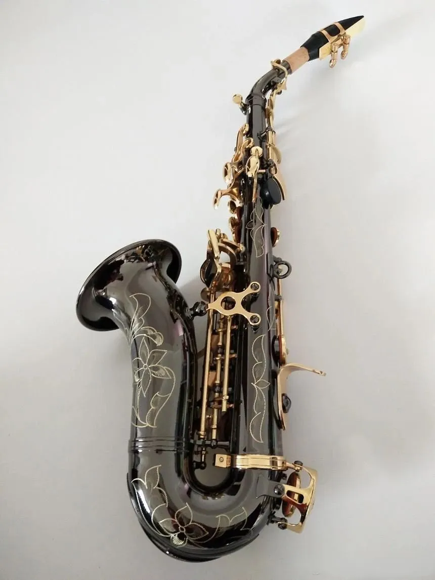 DHgate.com:Black Nickel Gold Professional Curved Soprano Saxophone Jazz ...