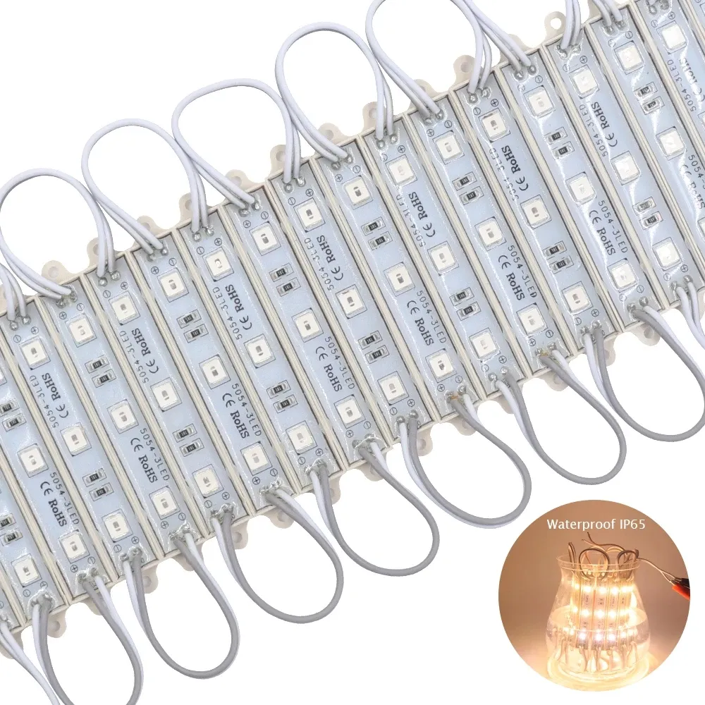Éclairage À LED Étanche À L'extérieur: Modules LED 12V, SMD 5054, Ruban Adhésif 3 LED En Blanc ...